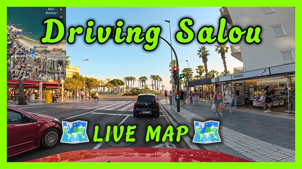 ROAD TRIP SALOU 🚗 | Driving Through the Costa Dorada with LIVE MAP 🗺️ ...
