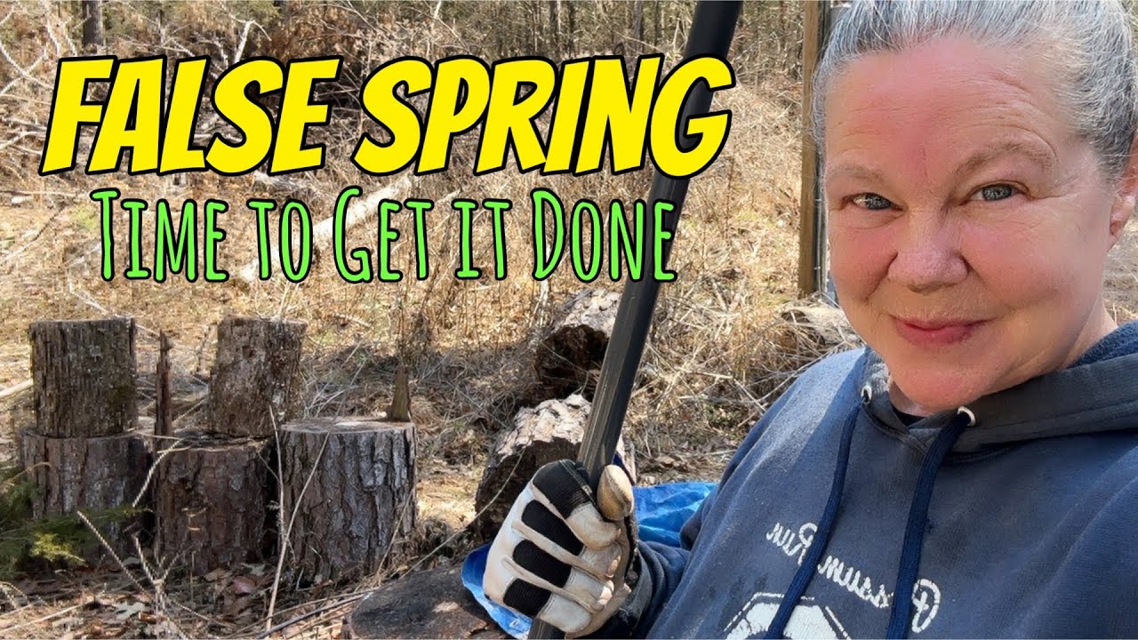 Gettin it Done during False Spring, Woman Builds Tiny House - YouTube