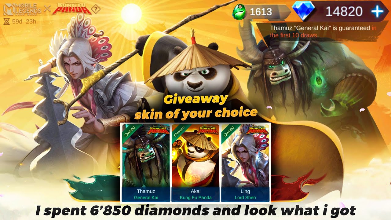 I spent 6,850 diamonds in the MLBB X Kung Fu Panda Event - cheapest ...