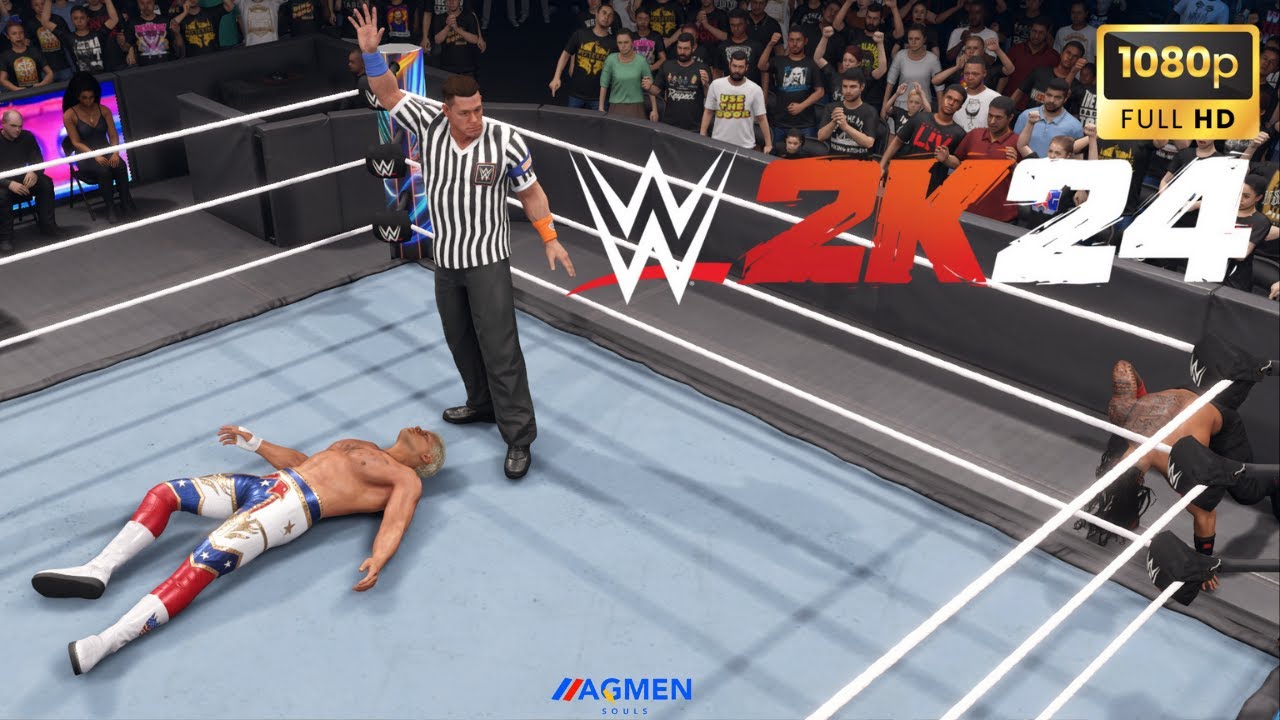 WWE 2K24 -CODY RHODES vs ROMAN REIGNS -SPECIAL GUEST REFEREE Match at ...