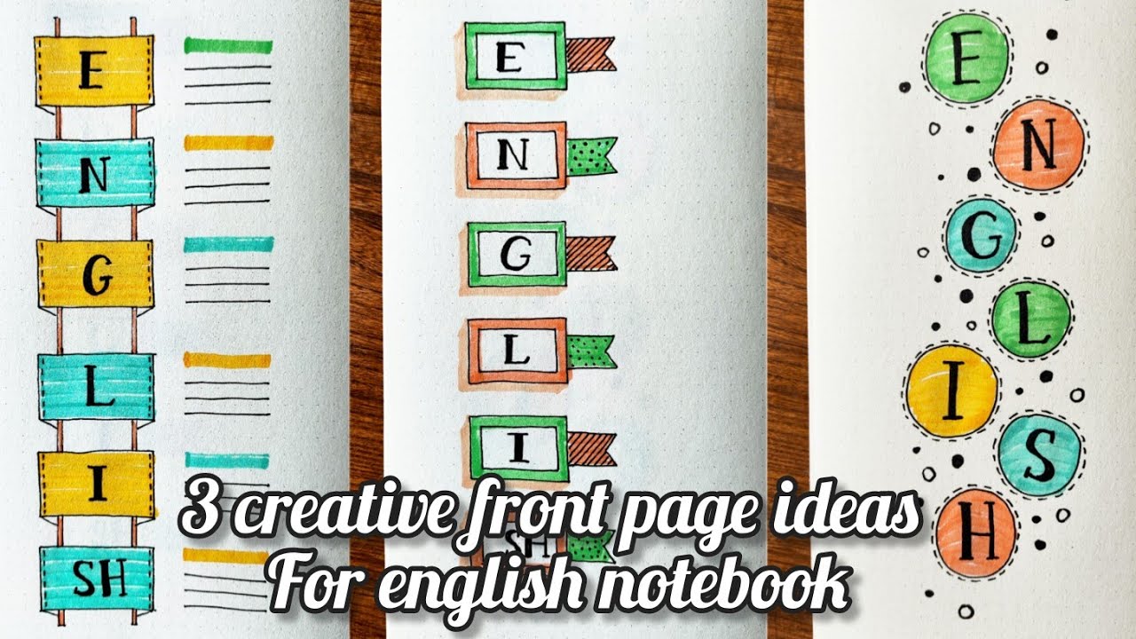 3 Fun and Creative Front Page Ideas for Your English Notebook📝 - YouTube