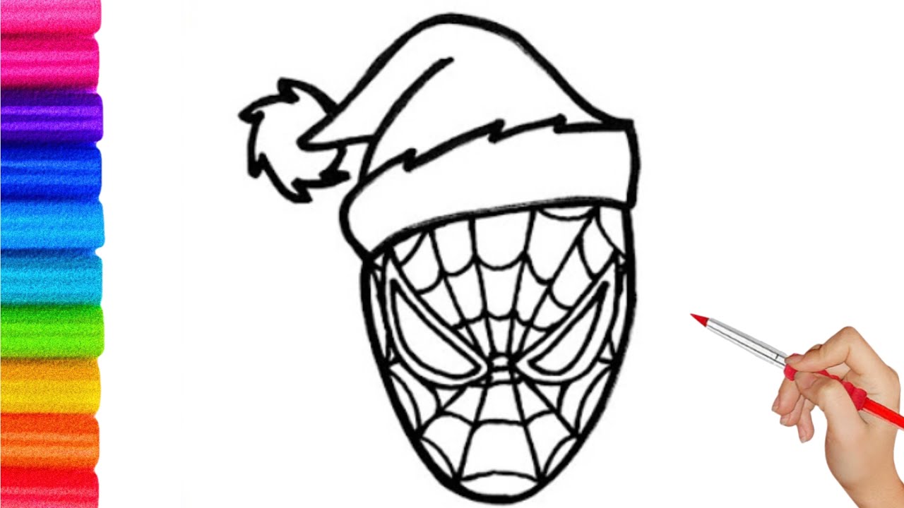 Superhero Holiday Art: Spider-Man in a Santa Hat!🎅 | Spider-Man's ...
