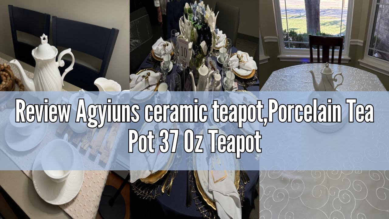 Review Agyiuns ceramic teapot,Porcelain Tea Pot 37 Oz Teapot with lid ...
