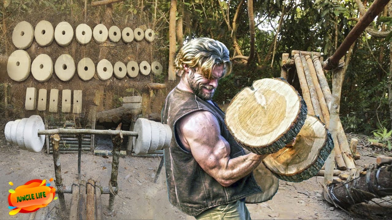 JUNGLE LIFE ★ How To Make Gym Equipment By Primitive Skills - YouTube