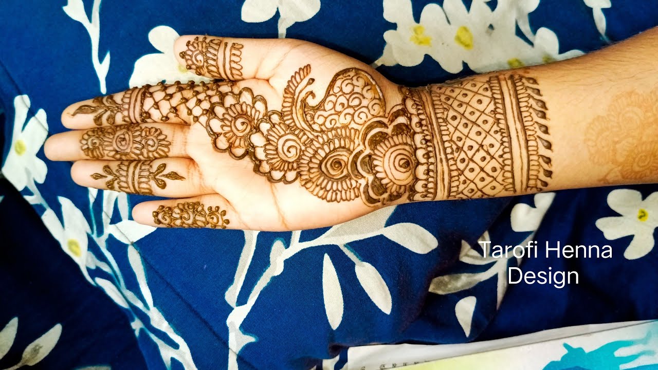 Arabic mehedi design simple/beautiful arabic henna design/Tarofi Henna ...