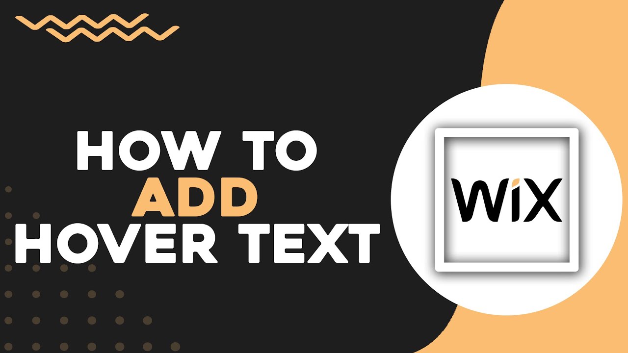 How To Add Hover Text in Wix (Easiest Way) - YouTube