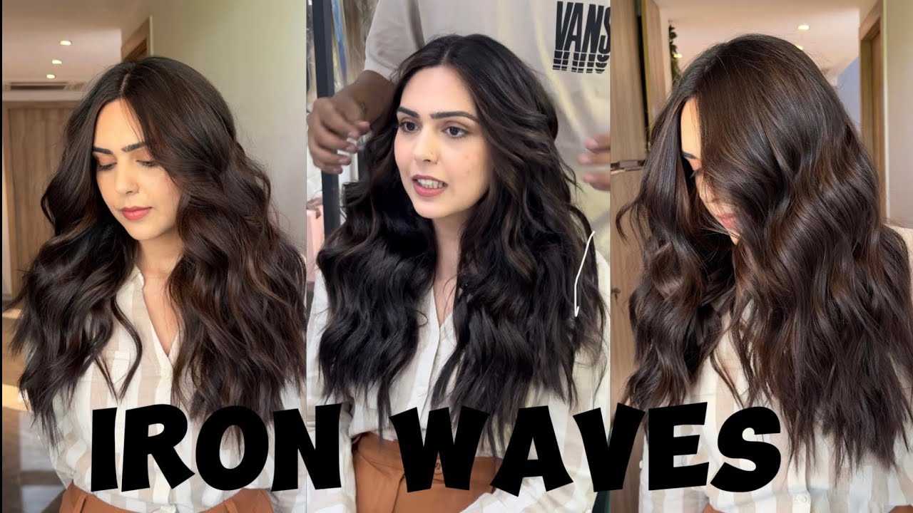 HOW TO DO IRON WAVES STYLING TUTORIAL|| IRON WAVES KESE KARE? || BEACHY ...