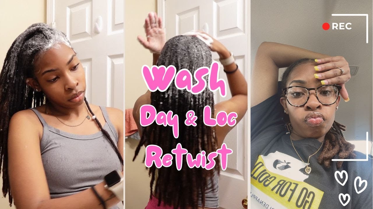 My Loc WASH day ROUTINE & Retwist - COUSIN voice over!!! - YouTube