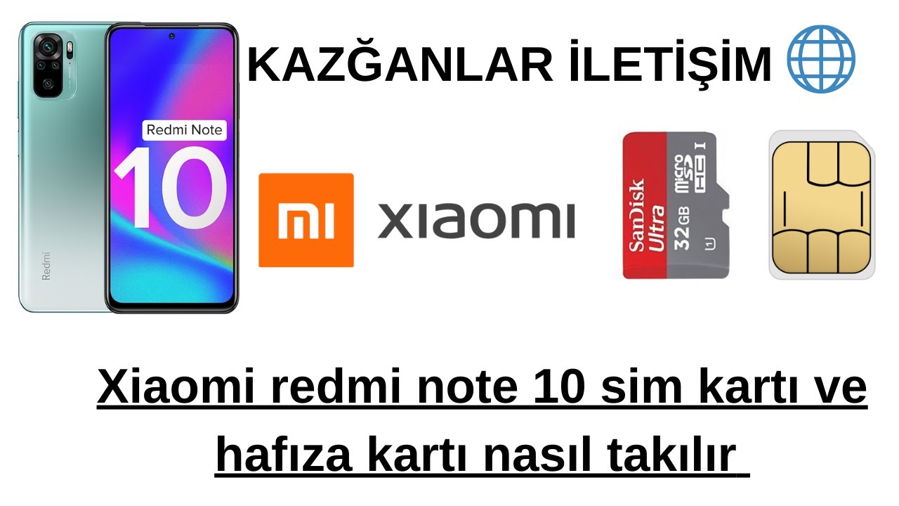 Xiaomi redmi note 10 sim kartı ve hafıza kartı nasıl takılır - YouTube