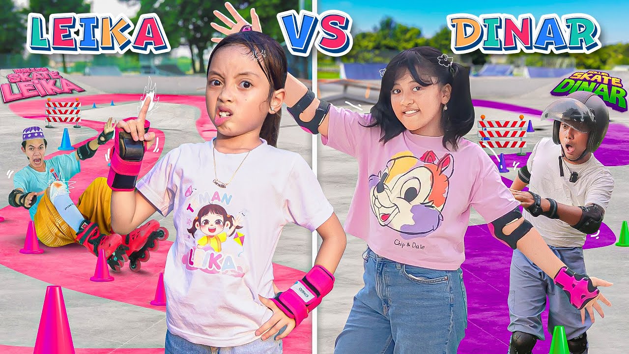 LEIKA VS DINAR MAIN SEPATU RODA NGAJARIN TOMPEL & DUDUNG 😱 SIAPA YANG KEREN? - YouTube