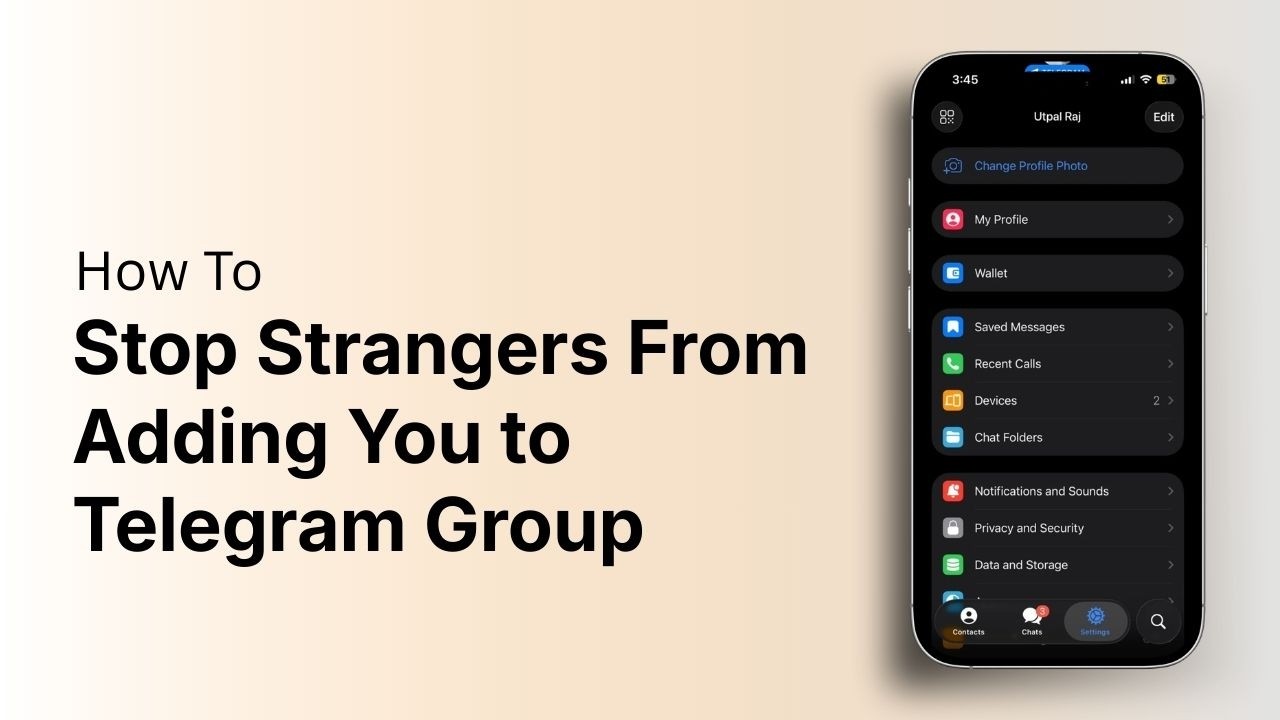How to Stop Strangers From Adding You to Telegram Group - YouTube