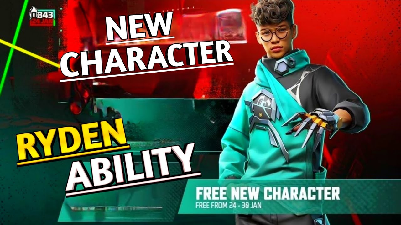 RYDEN CHARACTER IN FF | RYDEN CHARACTER ABILITY | FREE FIRE OB43 UPDATE ...