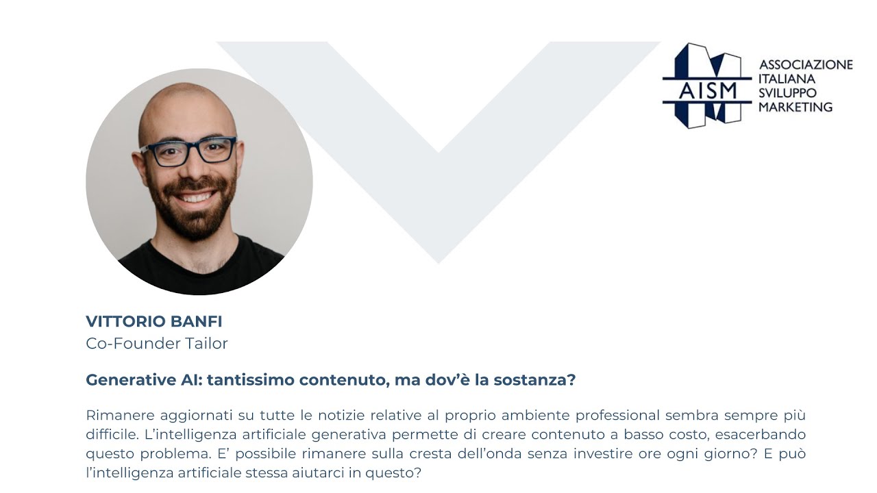 Vittorio Banfi - Congresso AISM 2023 MARKETING, METACANALITA’ E INTELLIGENZA ARTIFICIALE - YouTube