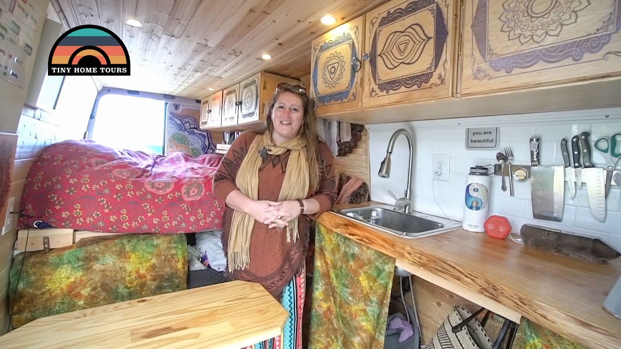 Young Woman Built A 2013 Sprinter Camper Van To Live On The Road & Run ...