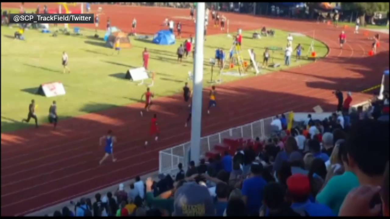 Unbelievable speed burst results in relay-race victory - YouTube