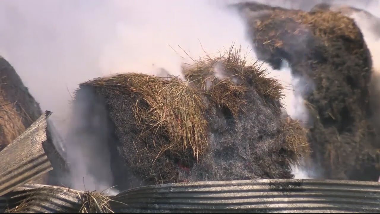 Greene County barn fire damages over 100 bales of hay, farm equipment ...
