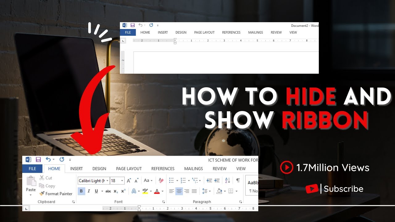 How To Show And Hide Menu Bar or Tools In MS Word - YouTube