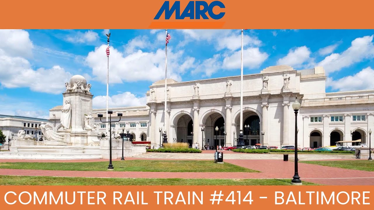 MARC Commuter Rail Train 414 to Baltimore Penn Station Boarding Call ...