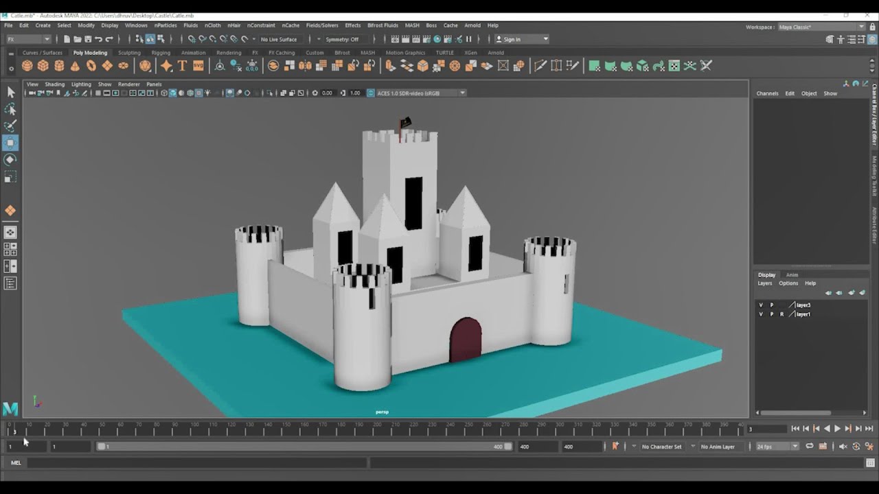 How to Make Castle in Maya 2022 - YouTube