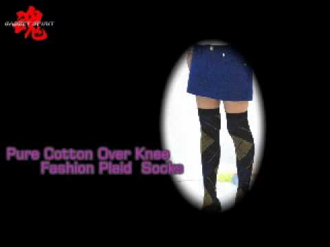 Japan Stocking Over Thigh High Diamond Checker / Plaid