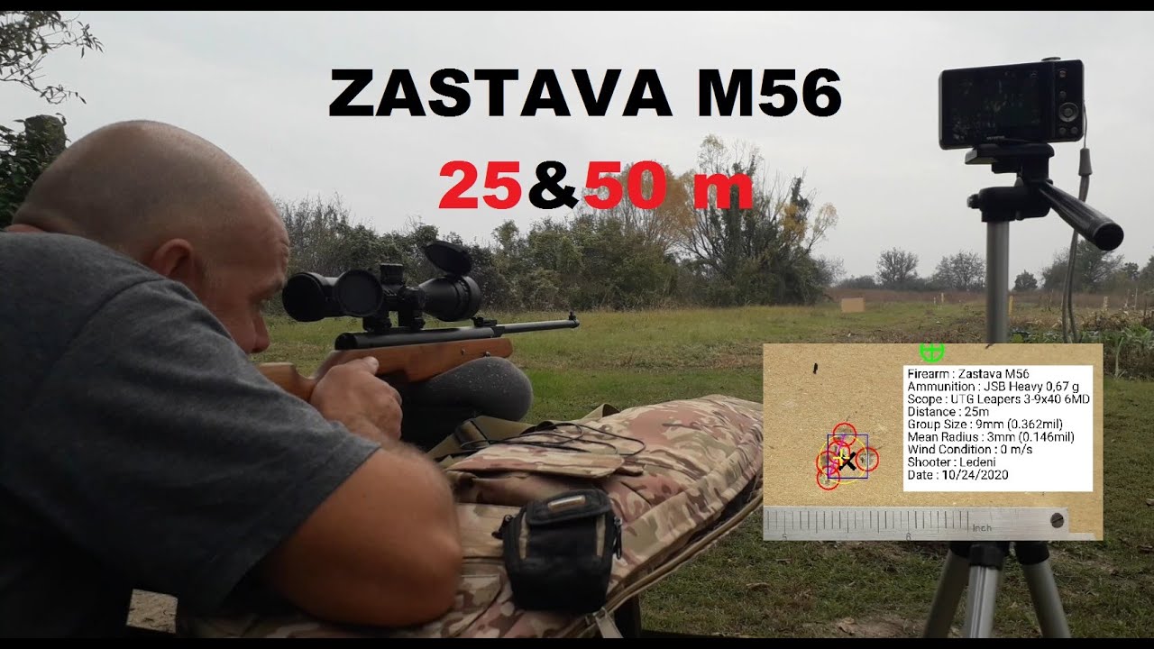 Zastava M56 na 25 & 50 m - YouTube