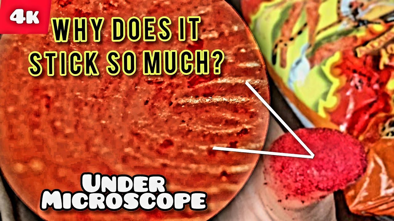 My Fingers Covered With Cheetos Under Microscope - YouTube