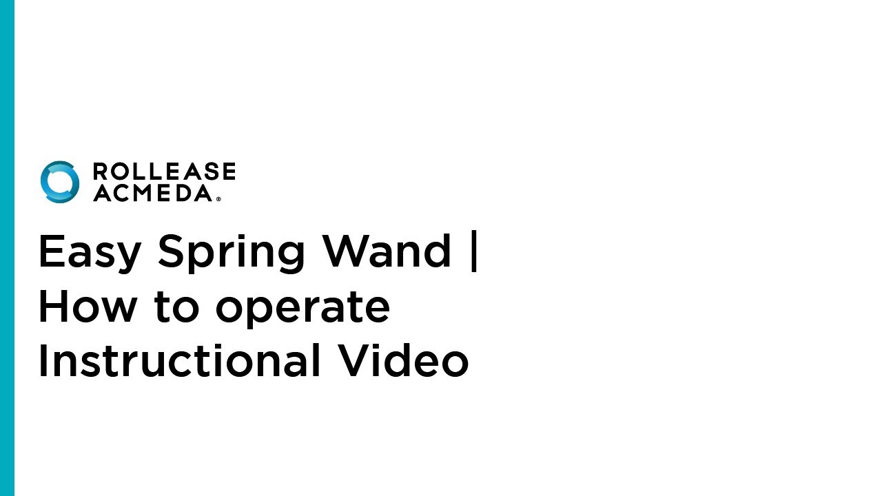 Rollease Acmeda | Easy Spring Wand | How to operate Instructional Video ...