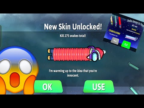 Snake.io🐍 New JACKET UP CREWMATE Skin Unlocked | New Snakes Among Us ...
