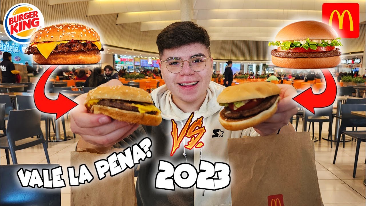 PROBANDO LA HAMBURGUESA MAS BARATA EN 2023 McDonald's vs Burger King ...