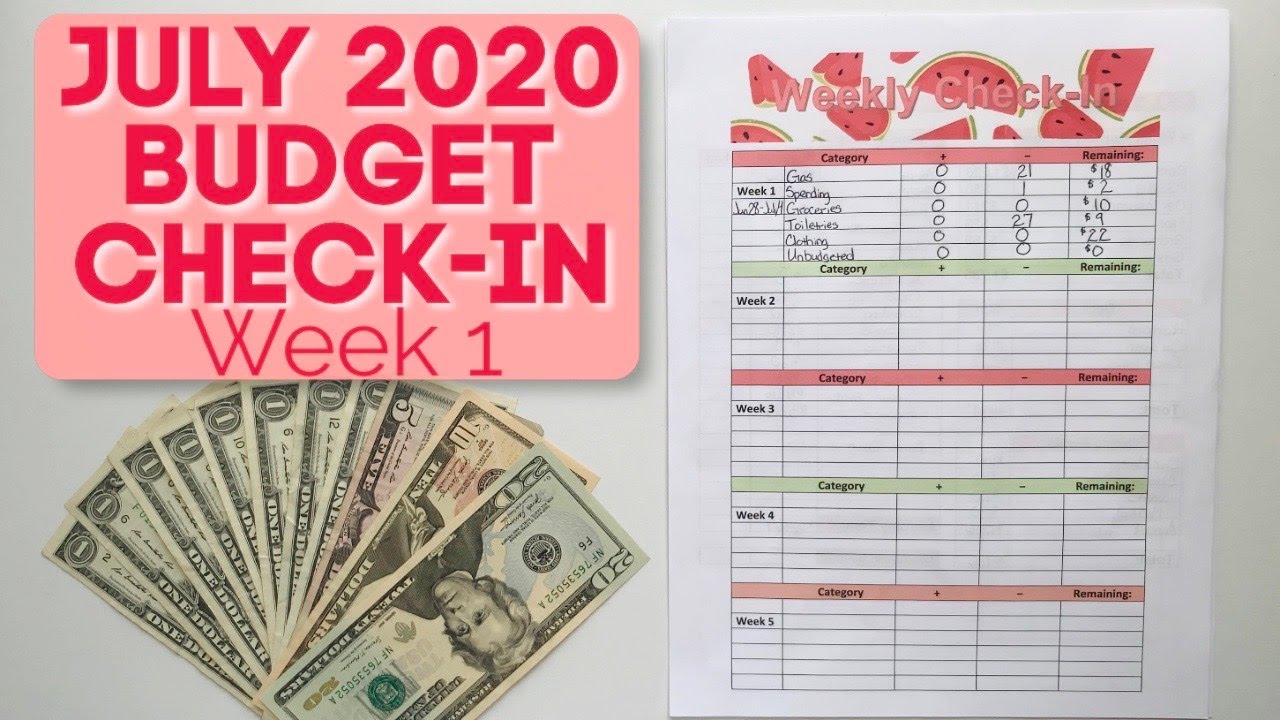 Weekly Check-In | July Budget | Week 1 | Budget With Me - YouTube