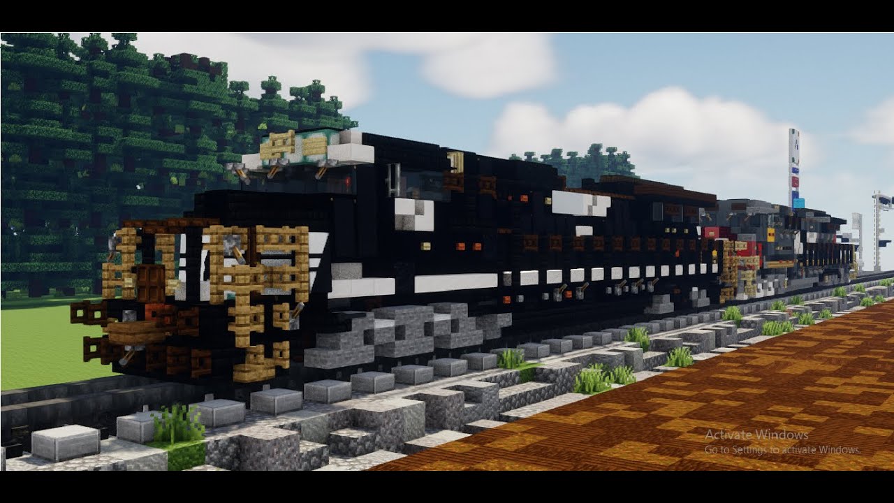 minecraft norfolk southern Dash 9 40CW 9939 & southern pacific 6387 ...