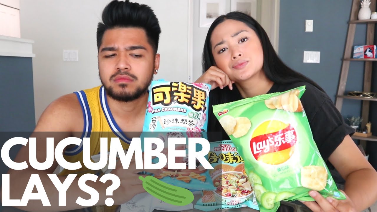 Rare Asian Snacks | Cucumber Lays, Boba Crackers & More! - YouTube