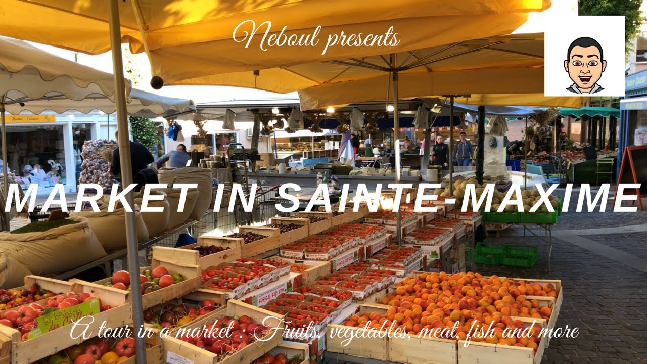 Market in Sainte-Maxime - YouTube