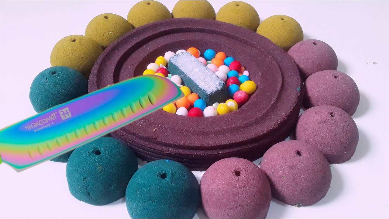 Rainbow Cake ASMR with Kinetic Sand |Very Satisfying video Cutting and ...