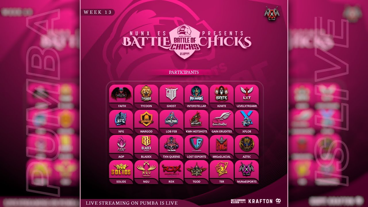 NUNx BATTLE OF CHICKs SEASON 2 2 K PRICE POOL | On PUMBA IS LIVE🌹 - YouTube