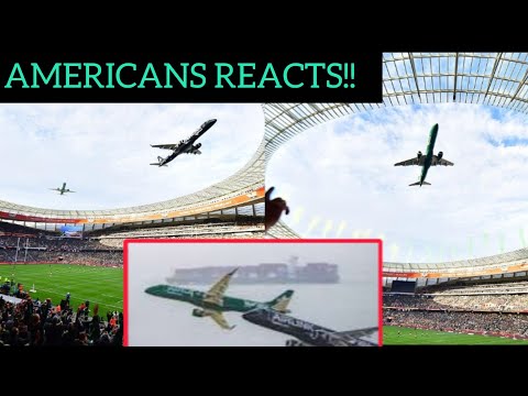 AIRLINK PLANES FLEW JUST 12 METRES ABOVE CAPE TOWN STADIUM, AMERICANS REACTS!! 