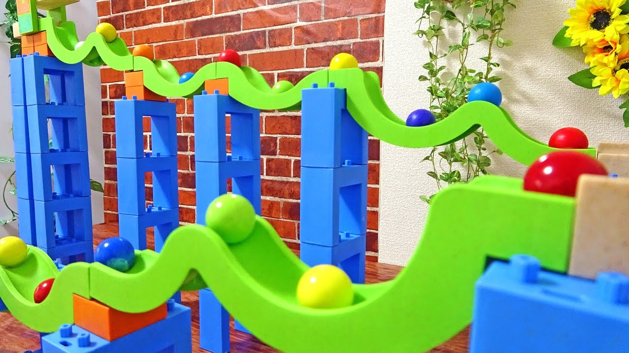 Marble Run Race ☆ TrixTrack Wave Slope colorful Original course Summary ...