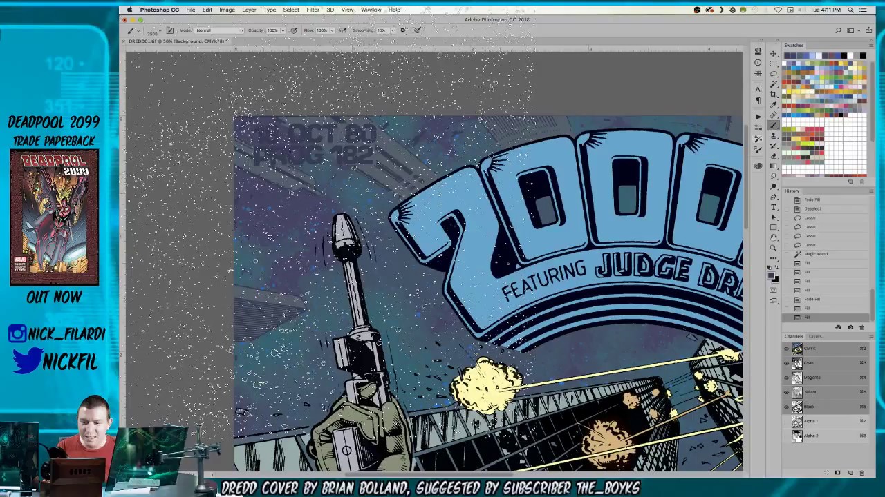 Coloring JUDGE DREDD by Brian Bolland - YouTube