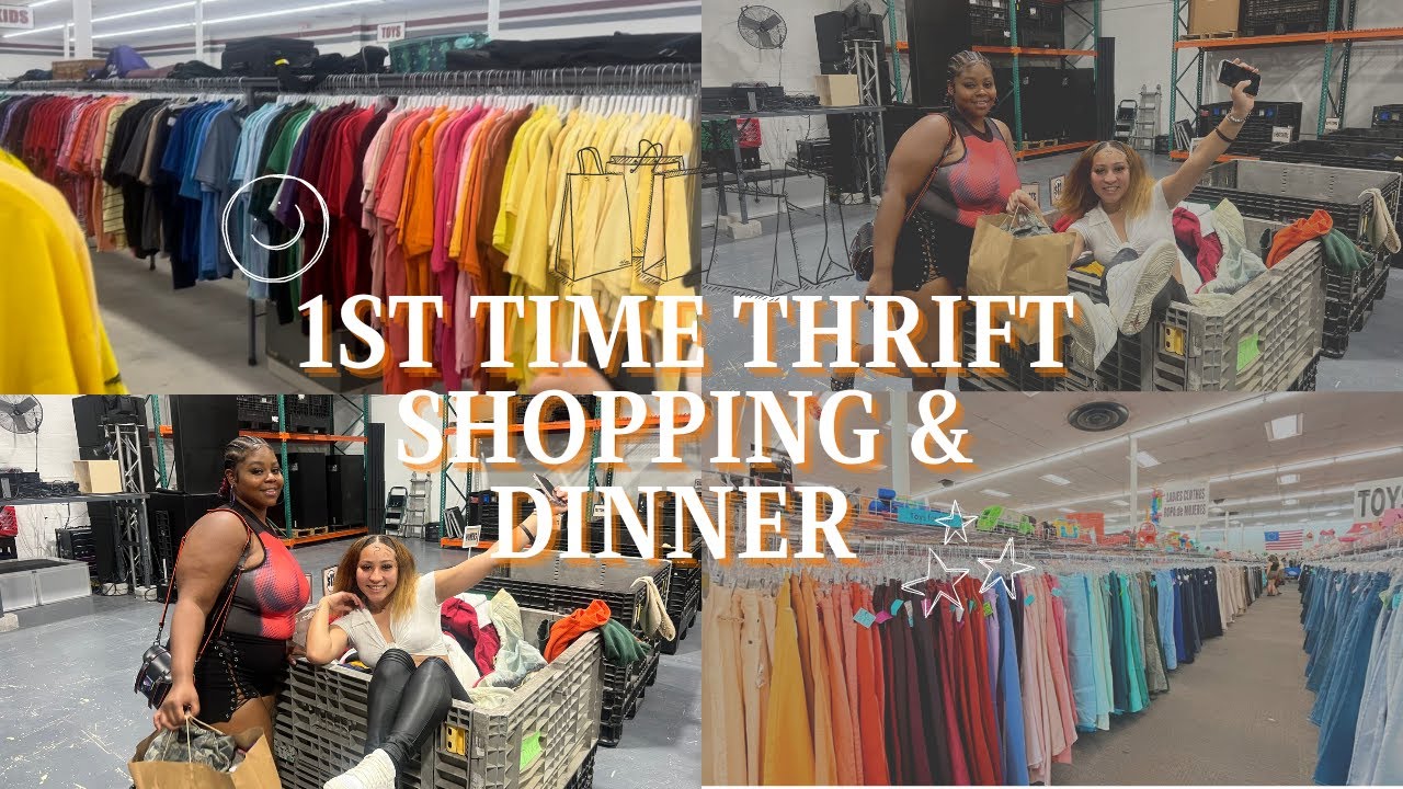 First Time Thrift Shopping & Dinner - YouTube