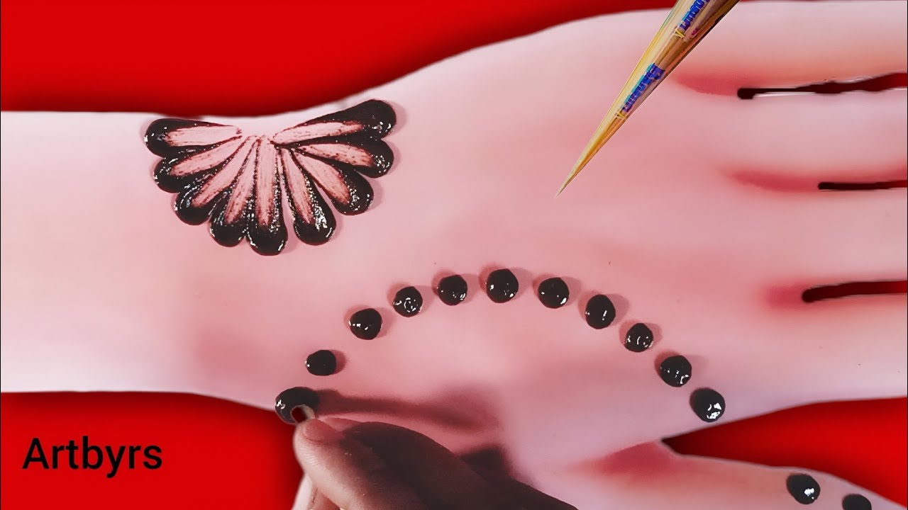 very easy cotton bud se mehndi design | dot mehndi design | simple ...