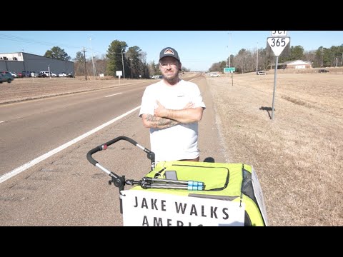 Jake Sansing's viral walk across America reaches West Tennessee - YouTube