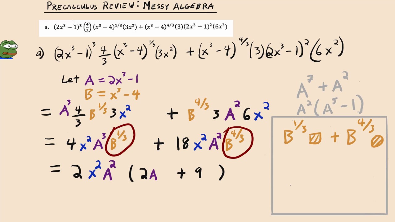 Precalculus Topics Messy Algebra YouTube Precalculus Topics Messy Algebra YouTube