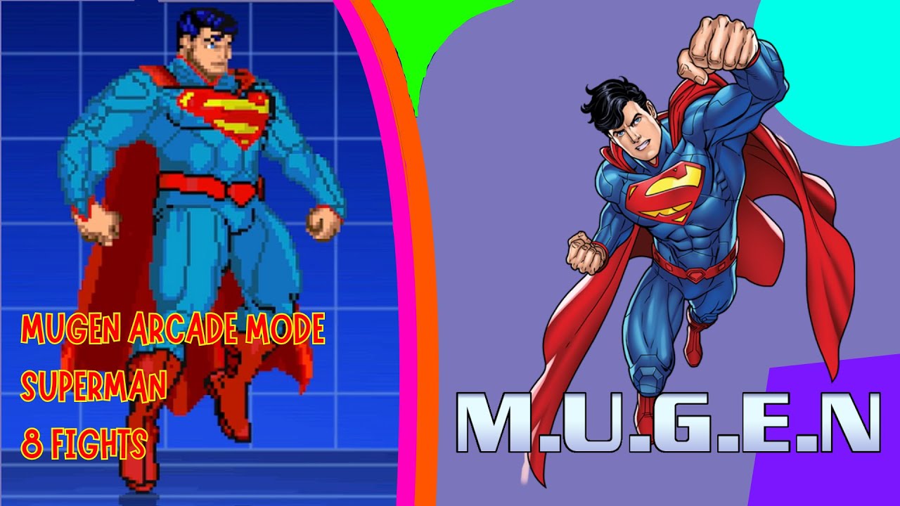 MUGEN - Superman Arcade Run (8 Fights) - YouTube
