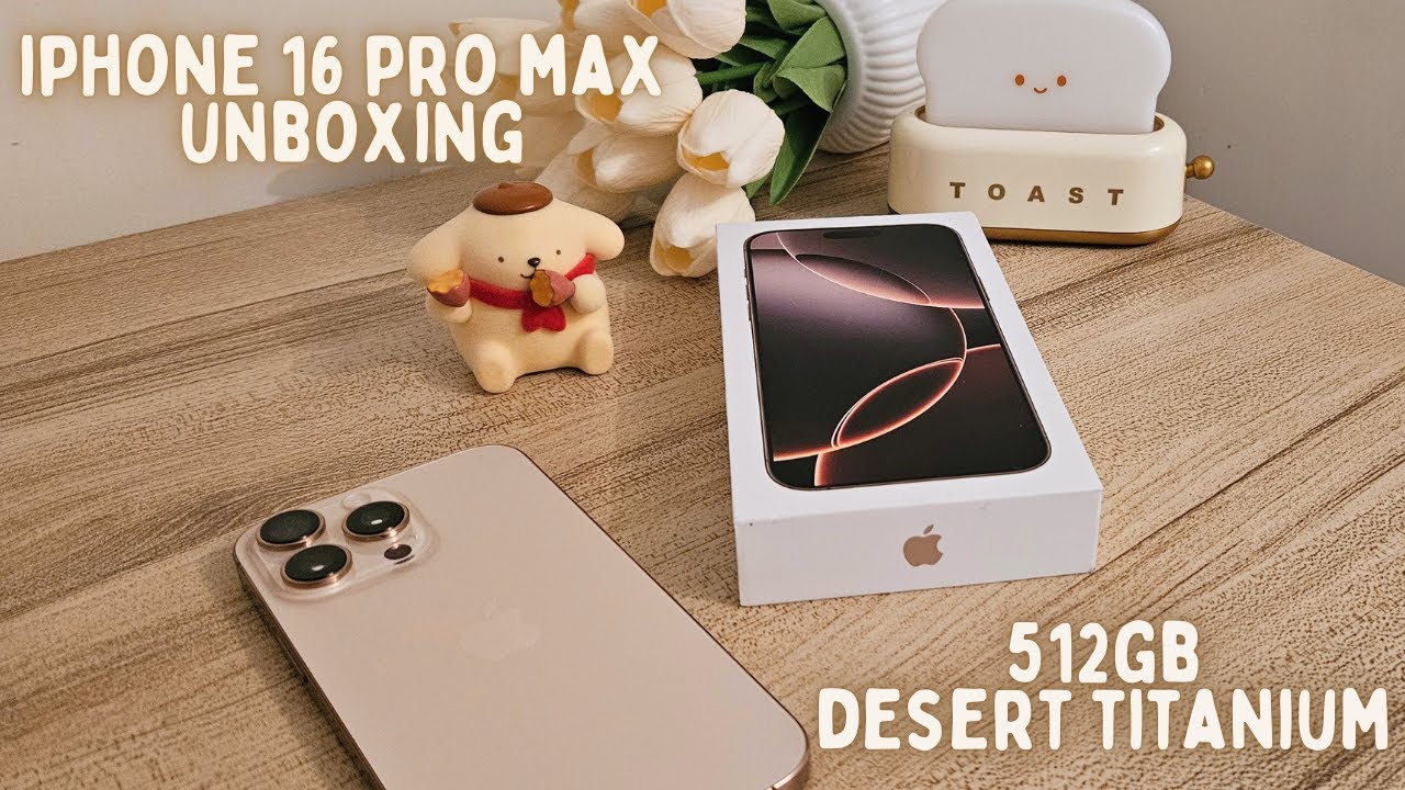 iPhone 16 pro max unboxing desert titanium 512gb + rhinoshield case try ...