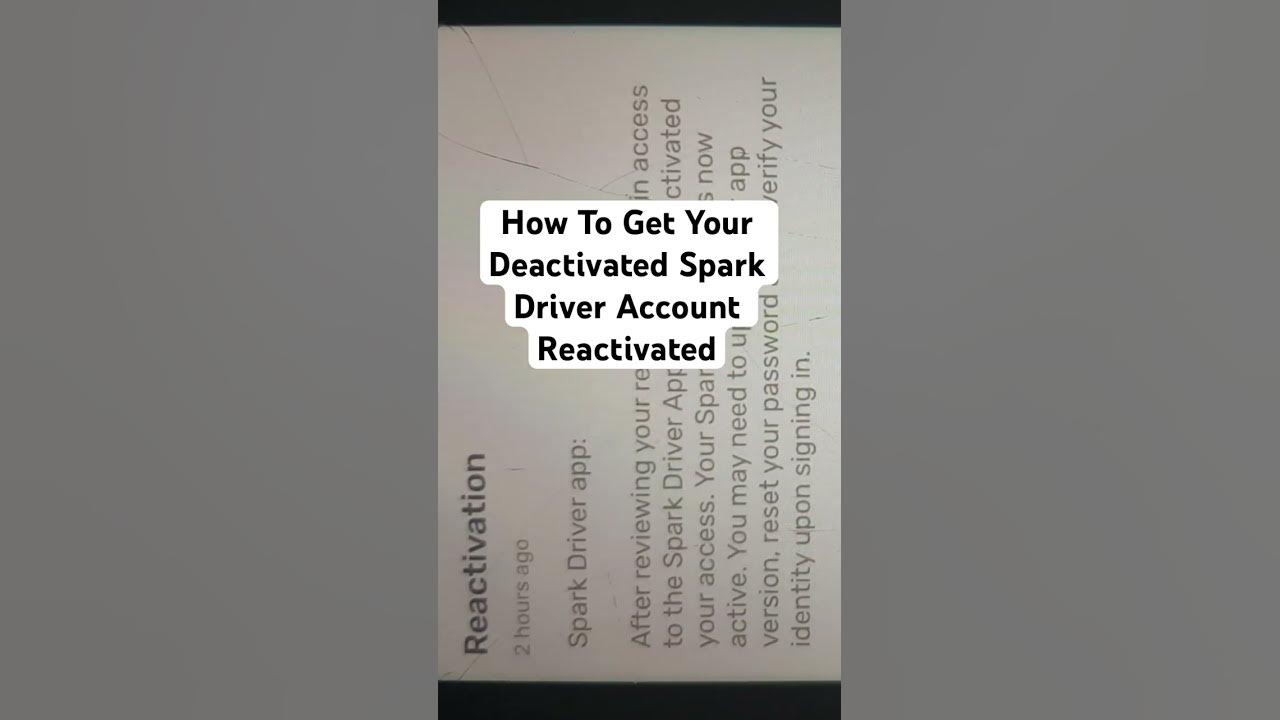 How To Reactivate Spark Driver Account #reactivate #deactivate #sparkdriver #walmartspark # ...