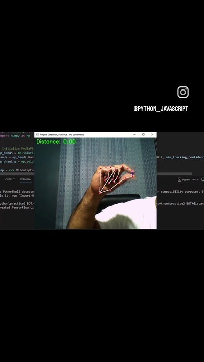 AI project: distance of fingers with python and opencv #python #ai # ...