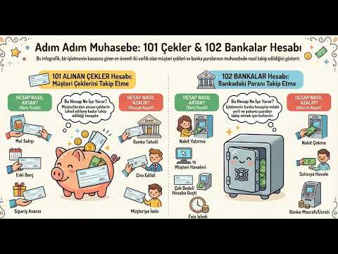 101 Alınan Çekler ve 102 Bankalar | Muhasebe Akışı Mantığıyla Anlatım