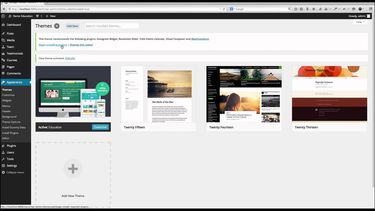 Education theme installation - YouTube