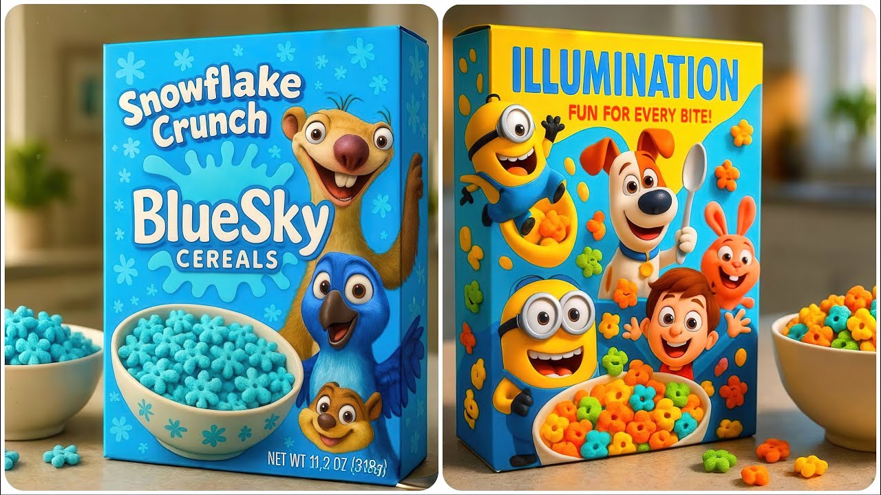 Animation Studios as Cereal Boxes by AI - YouTube