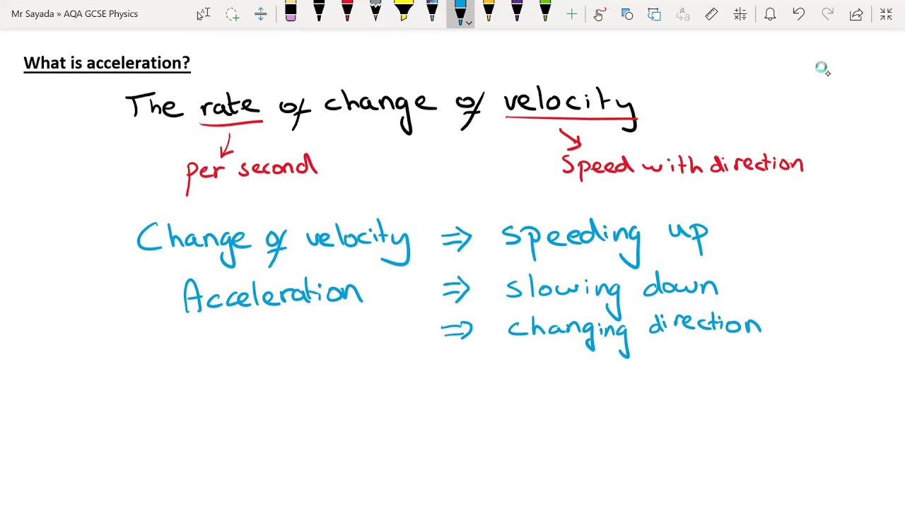 AQA GCSE Physics Acceleration Definition - YouTube